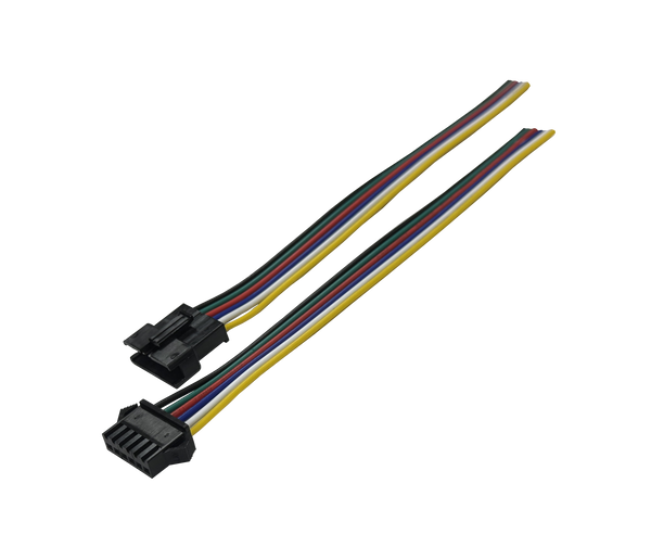 FluxTech 6-Pin Male + Female Wire Cable Connector with lock for RGB+CC ...