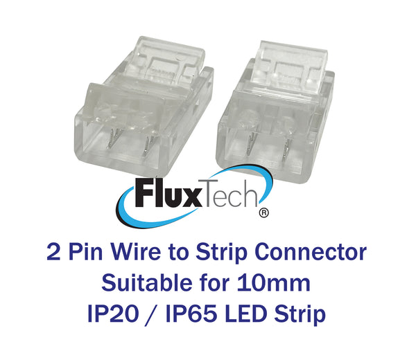 FluxTech - IP20 / IP65 Strip to Wire Crystal Connector for 8/ 10/12mm ...